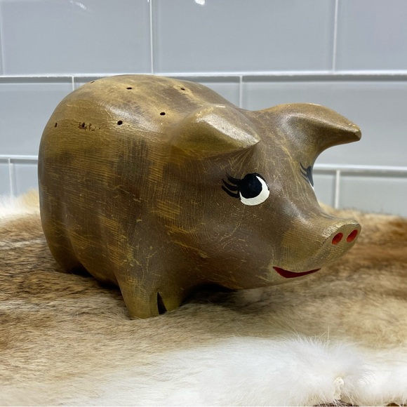 Kitchen | Vintage Wooden Pig Toothpick Decor Holder Hors Doeuvre Table ...